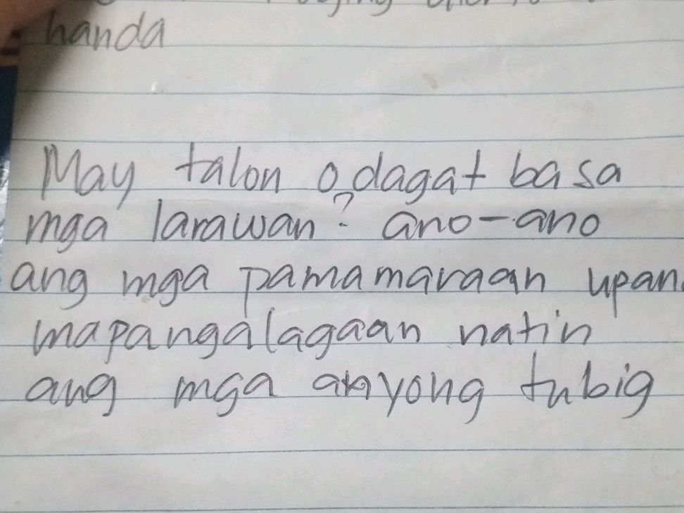 May talon o dagat basa maga larawan? ano-ano | StudyX