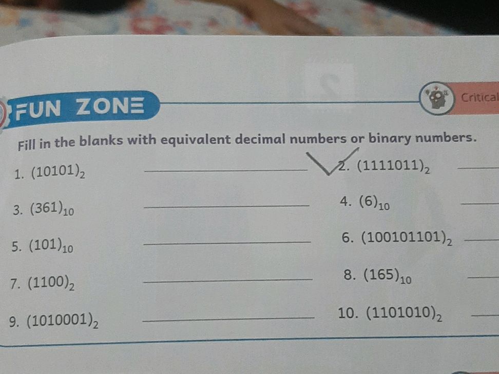 Fill in the blanks with equivalent decimal | StudyX