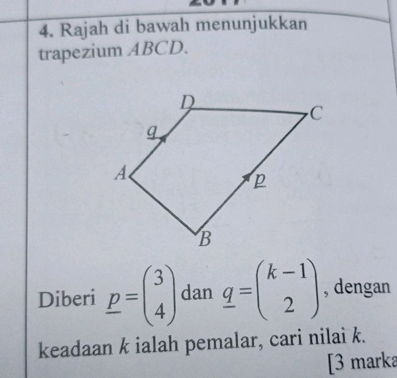 4. Rajah di bawah menunjukkan trapezium | StudyX