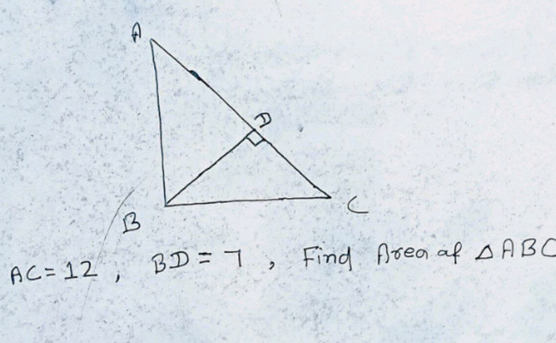 Find the Area of Triangle ABC Given AC=12 | StudyX