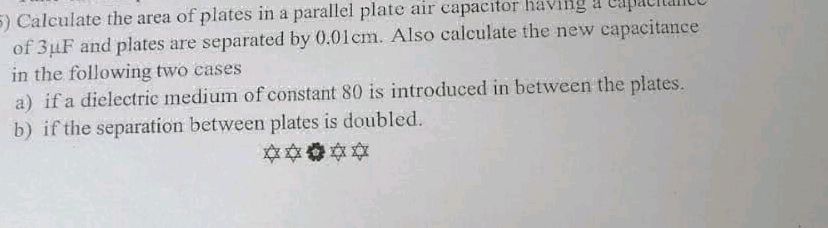 5) Calculate the area of plates in a | StudyX