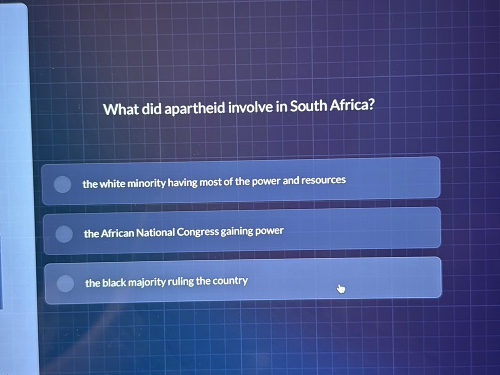 What did apartheid involve in South Africa? | StudyX