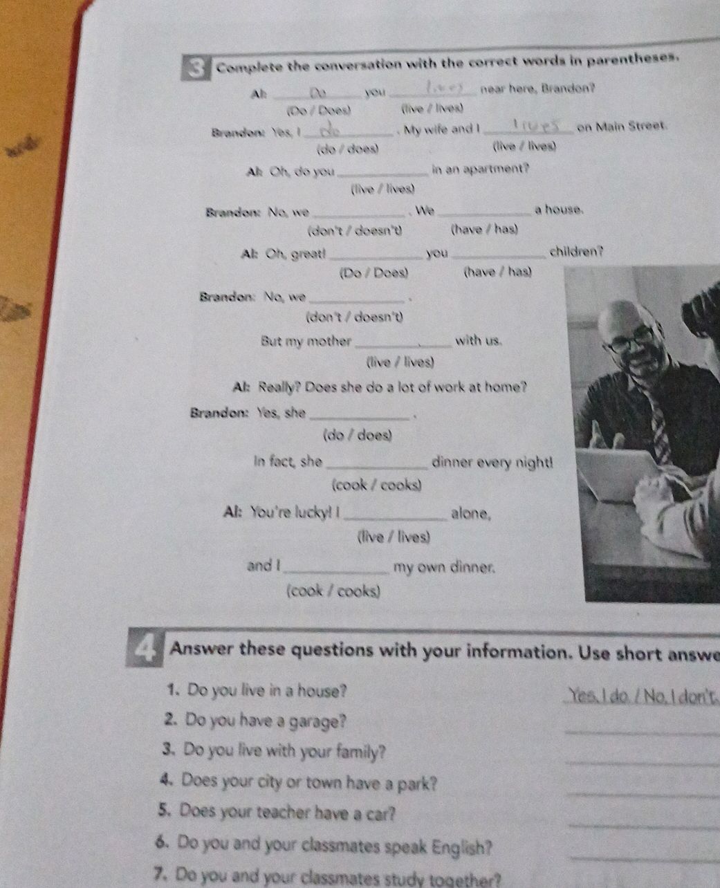 3 Complete the conversation with the correct | StudyX