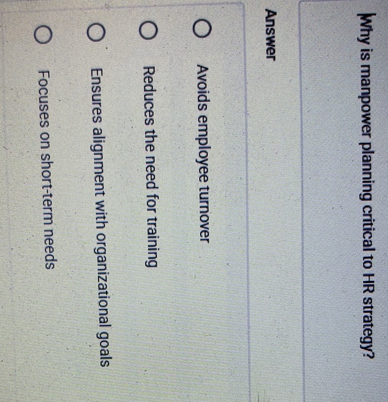 Why is manpower planning critical to HR | StudyX