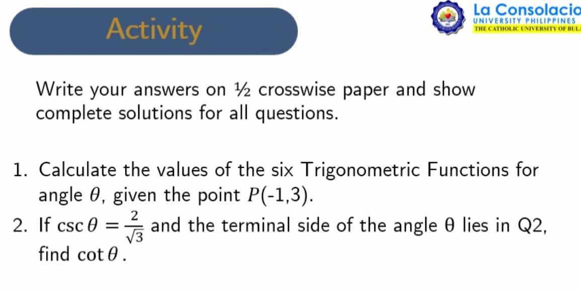 1. Calculate the values of the six | StudyX