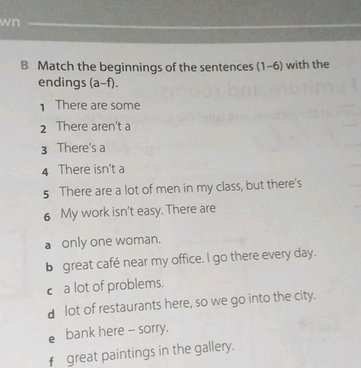 Match the beginnings of the sentences (1-6) | StudyX