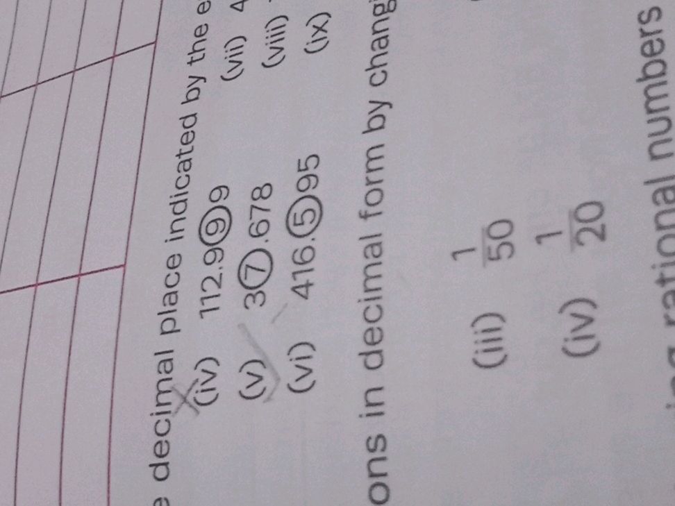 e decimal place indicated by the e (iv) | StudyX