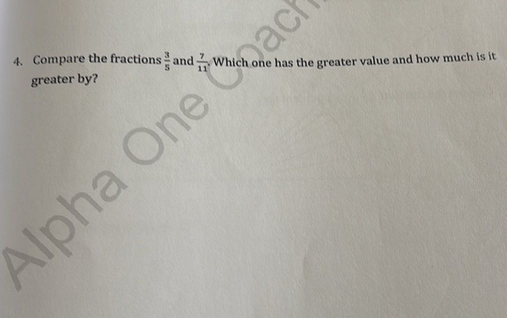 Compare the fractions $ {3}{5}$ and