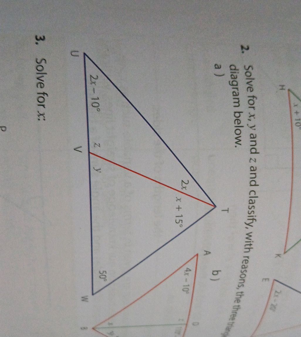 2. Solve for x, y and z and classify, with | StudyX