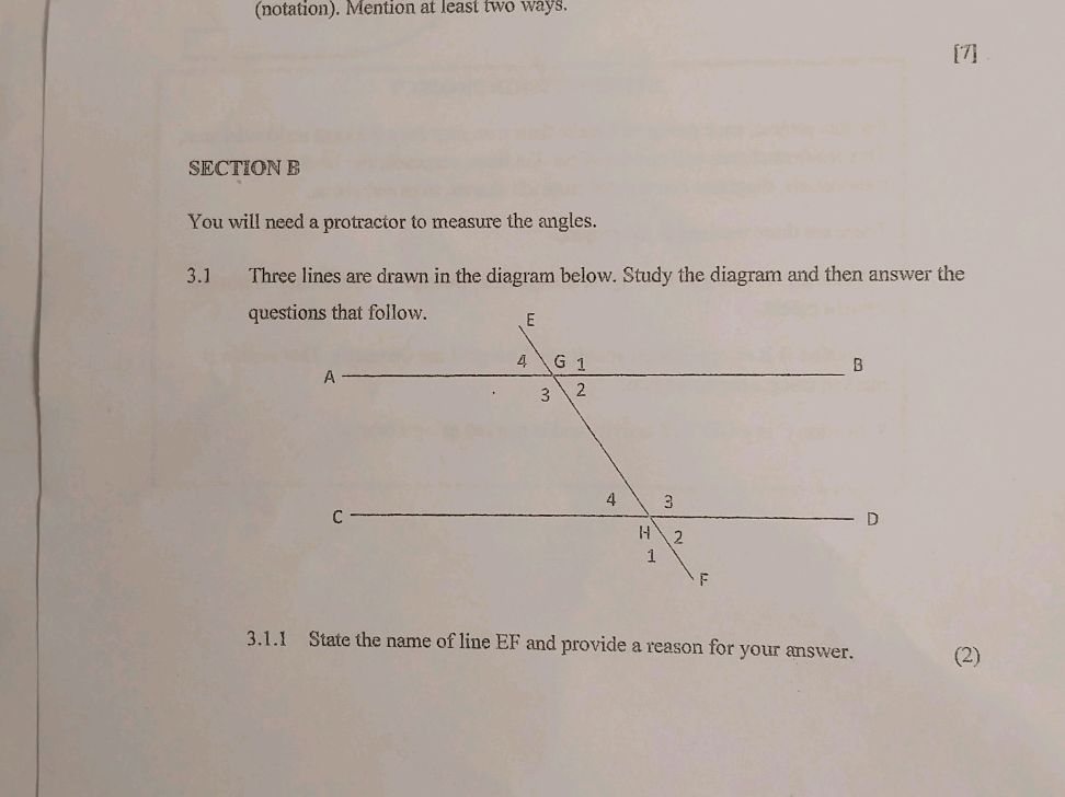 3.1 Three lines are drawn in the diagram | StudyX