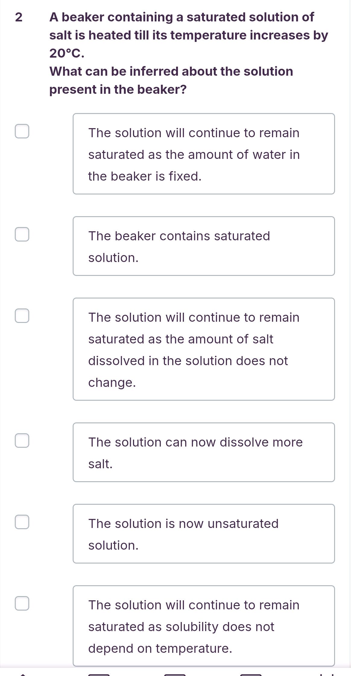 2 A beaker containing a saturated solution | StudyX