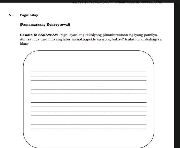 VI. Pagninilay (Pamamaraang Konseptuwal) | StudyX