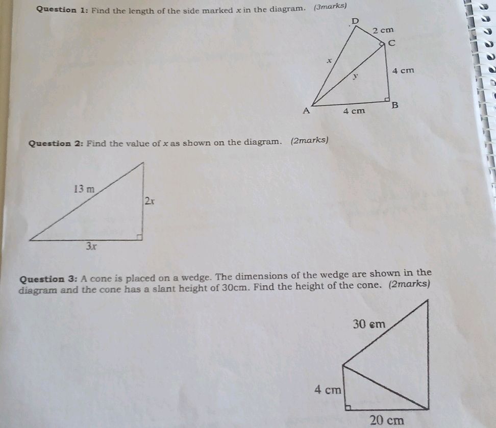 Question 1: Find the length of the side | StudyX