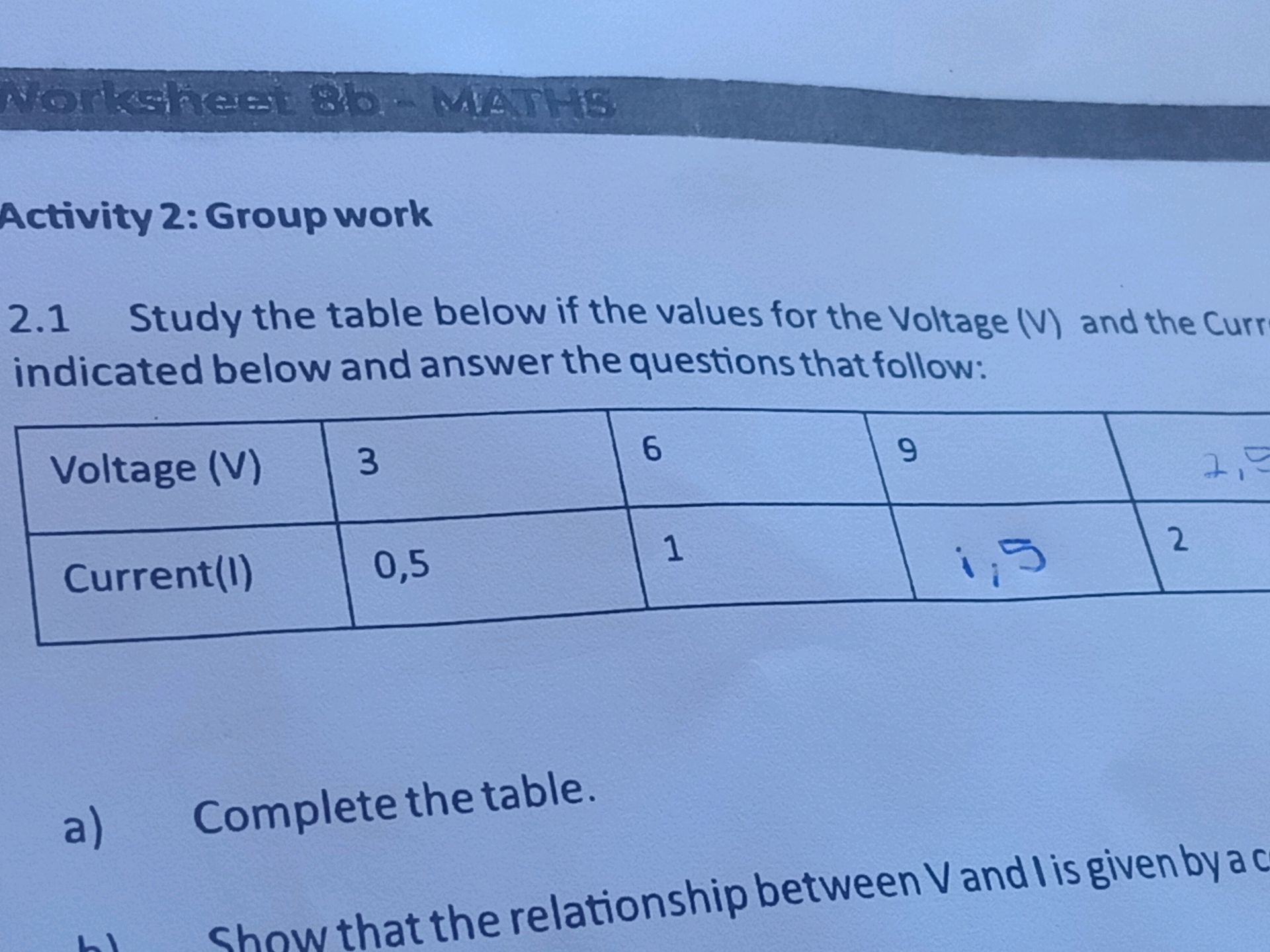 Study the table below if the values for the | StudyX