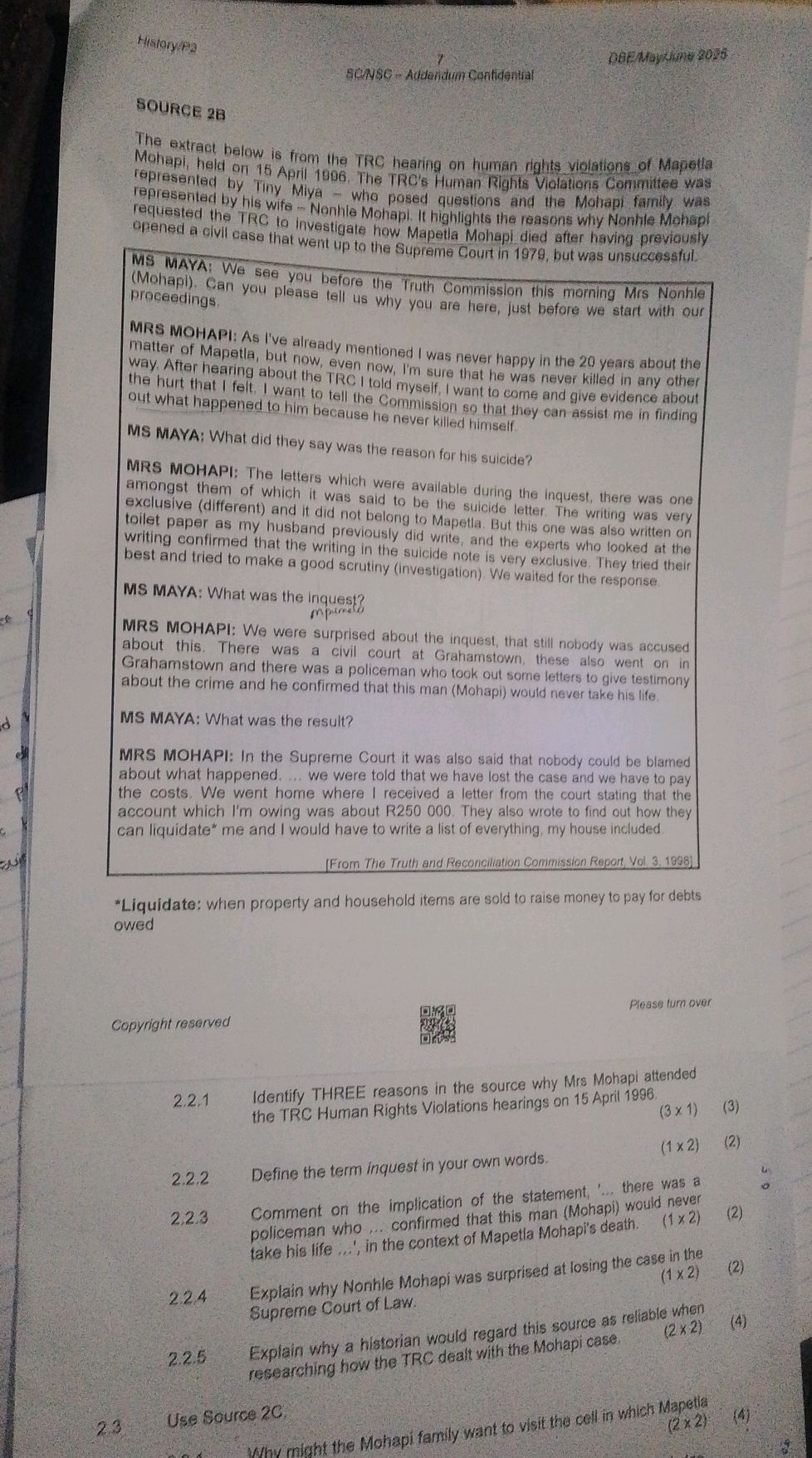 2.2.1 Identify THREE reasons in the source | StudyX