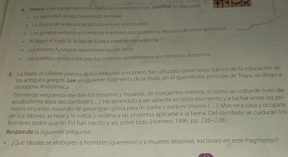 4. Señala si los siguientes enunciados son | StudyX