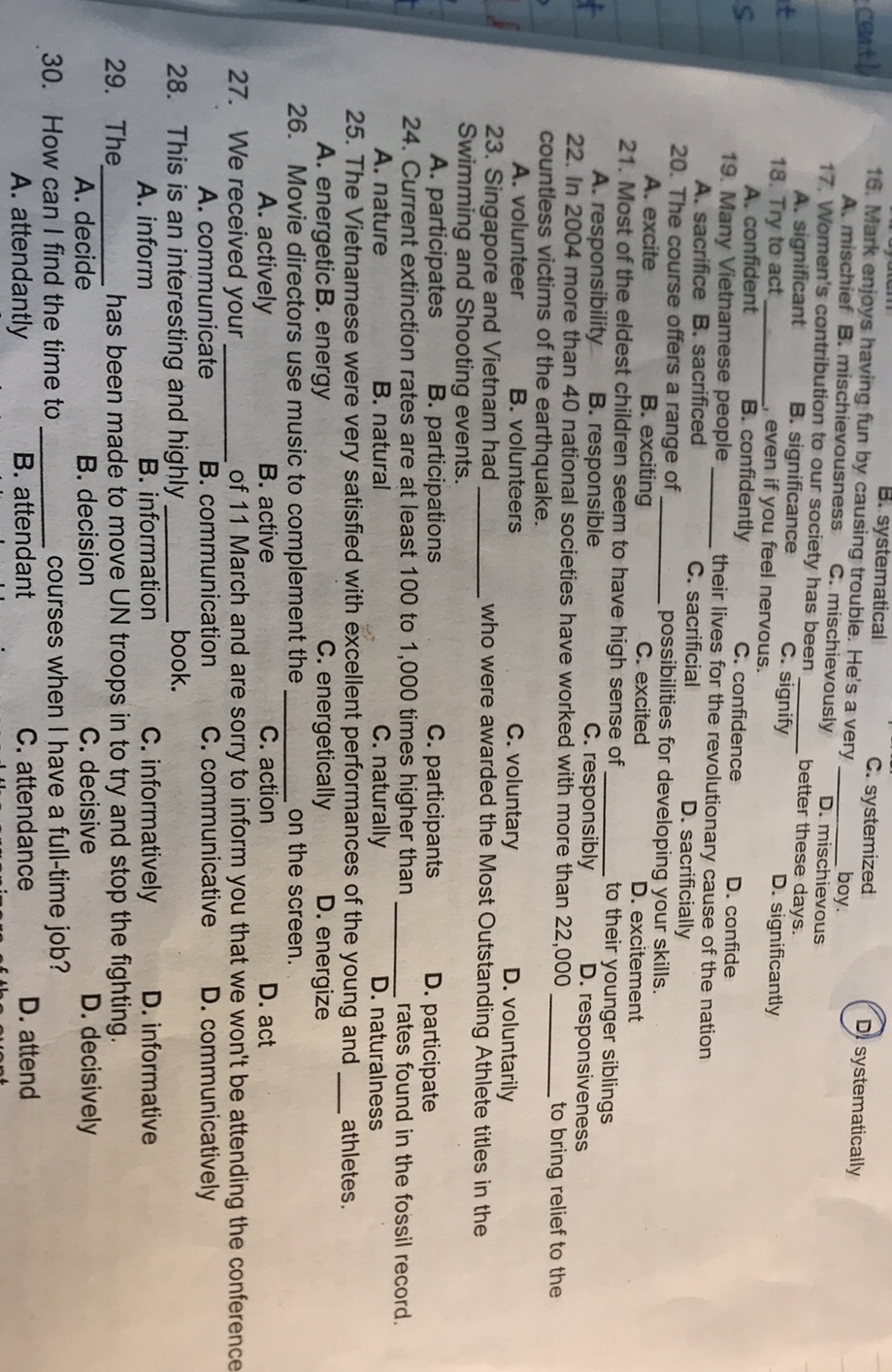 16. Mark enjoys having fun by causing | StudyX