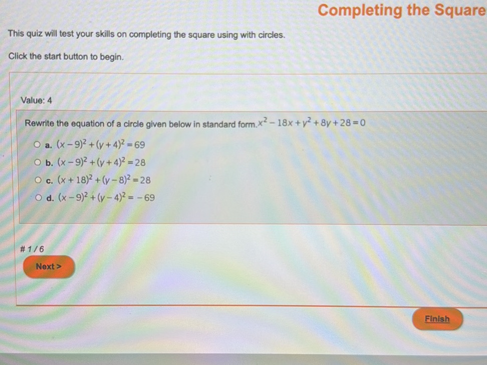 Rewrite the equation of a circle given below | StudyX