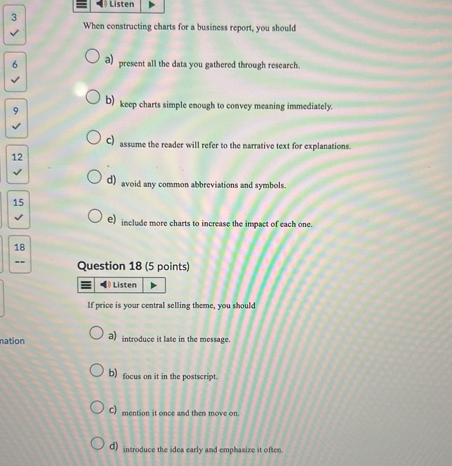 When constructing charts for a business | StudyX