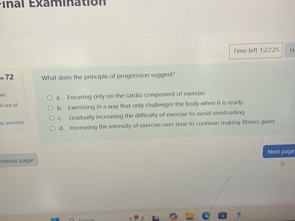 What does the principle of progression