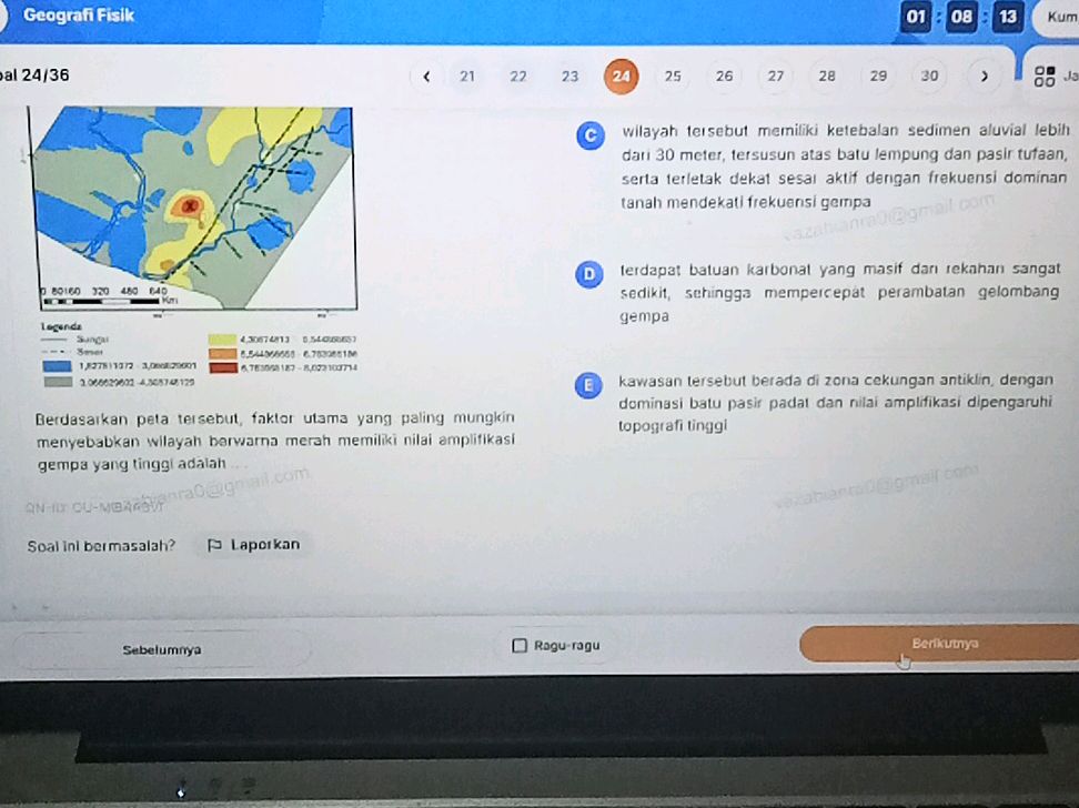 Geografi Fisik Berdasarkan peta tersebut, | StudyX