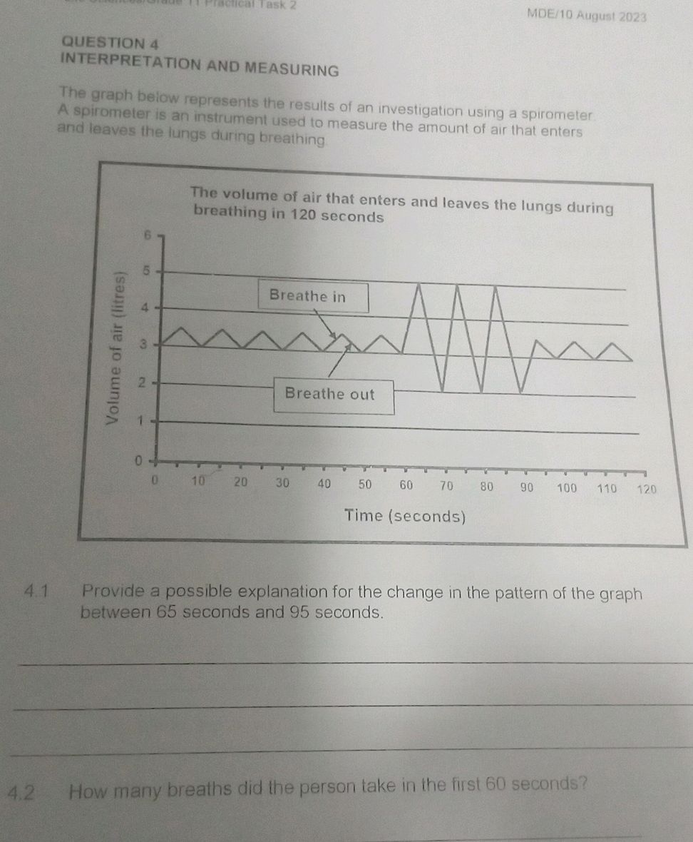 INTERPRETATION AND MEASURING The graph below