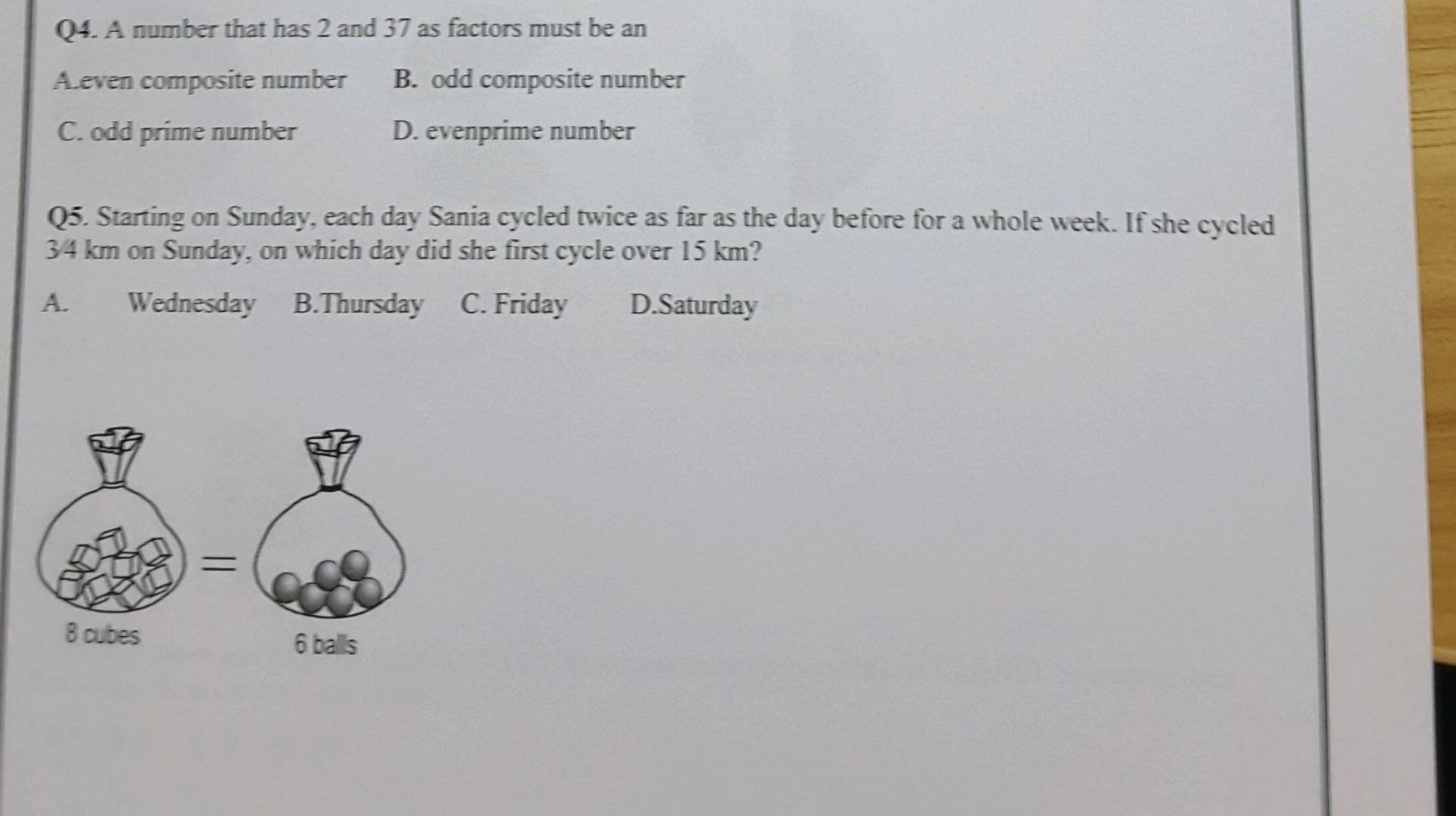 Q4. A number that has 2 and 37 as factors | StudyX