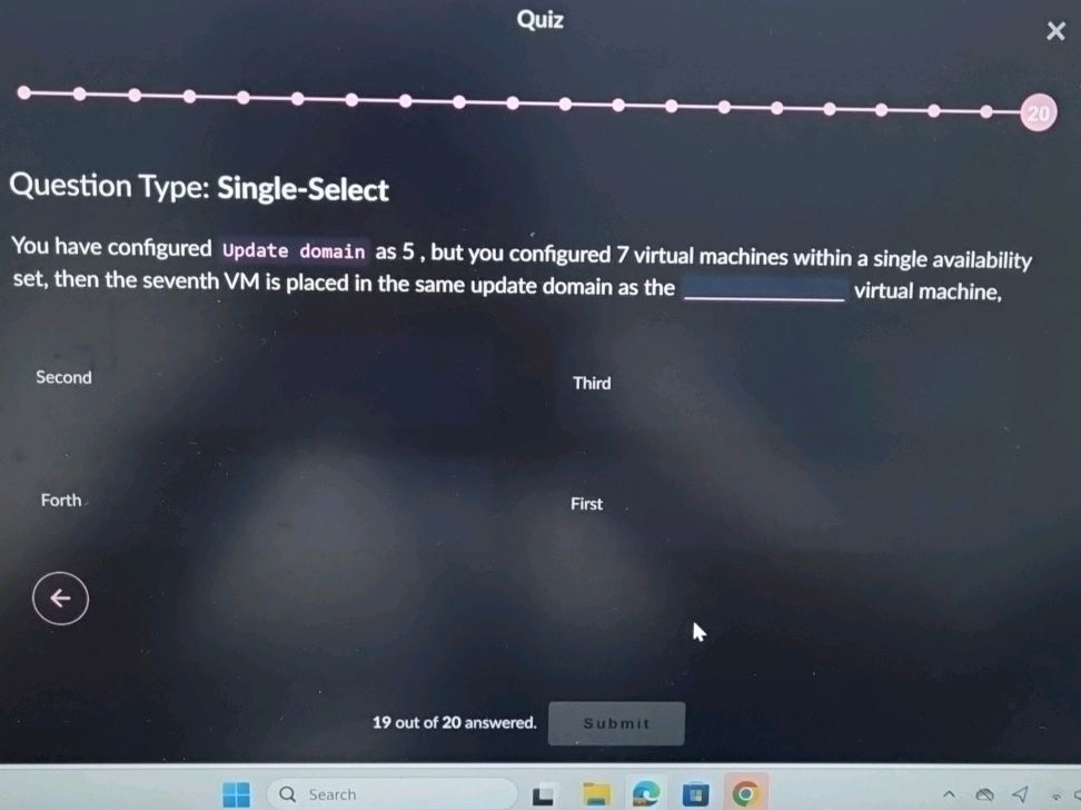 You have configured Update domain as 5, but | StudyX