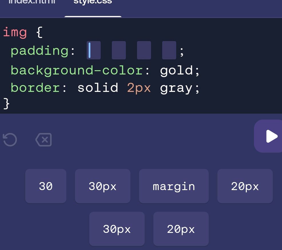 ```css img { padding: ; | StudyX