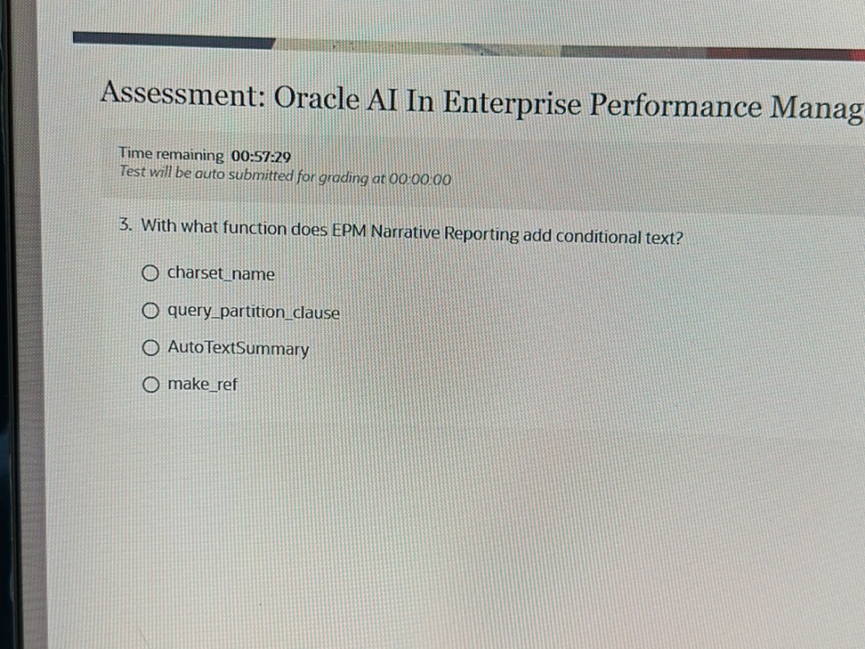 3. With what function does EPM Narrative | StudyX