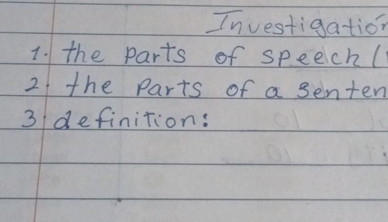 1. the parts of speech( 2. the Parts of a | StudyX