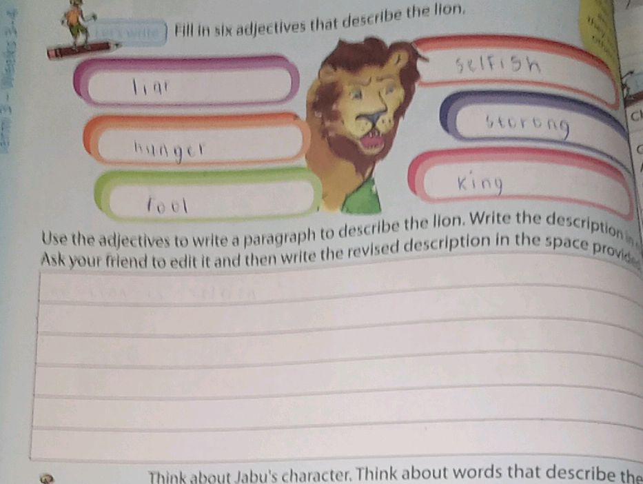 Fill in six adjectives that describe the | StudyX