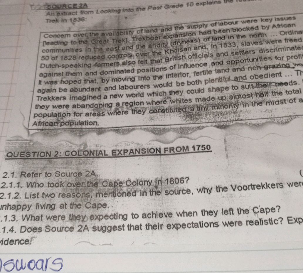 QUESTION 2: COLONIAL EXPANSION FROM 1750