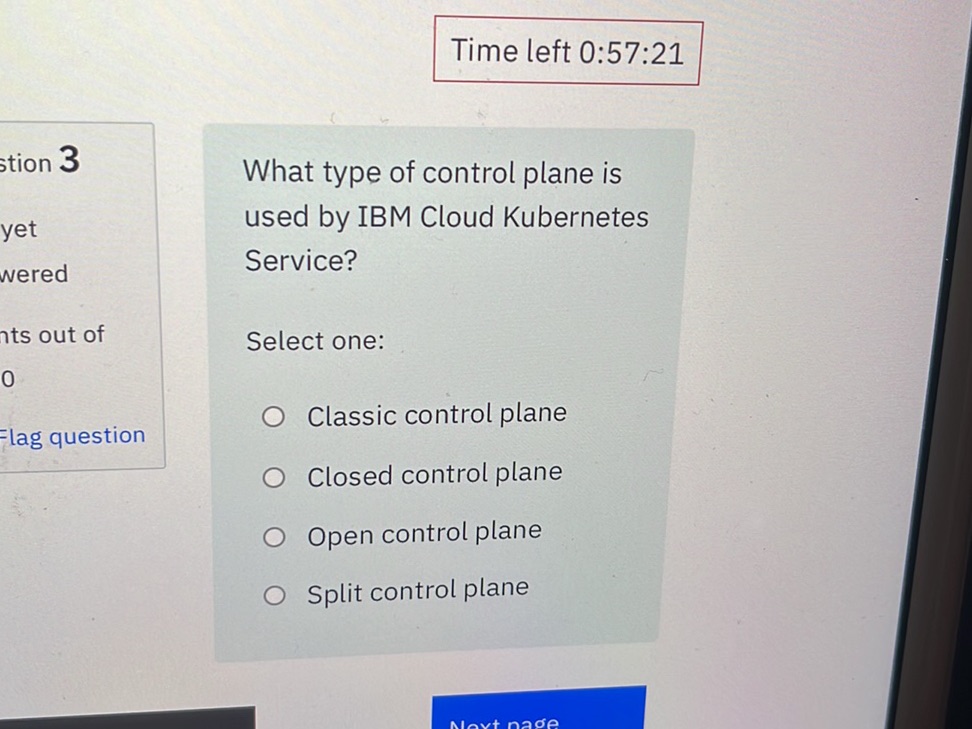 What type of control plane is used by IBM