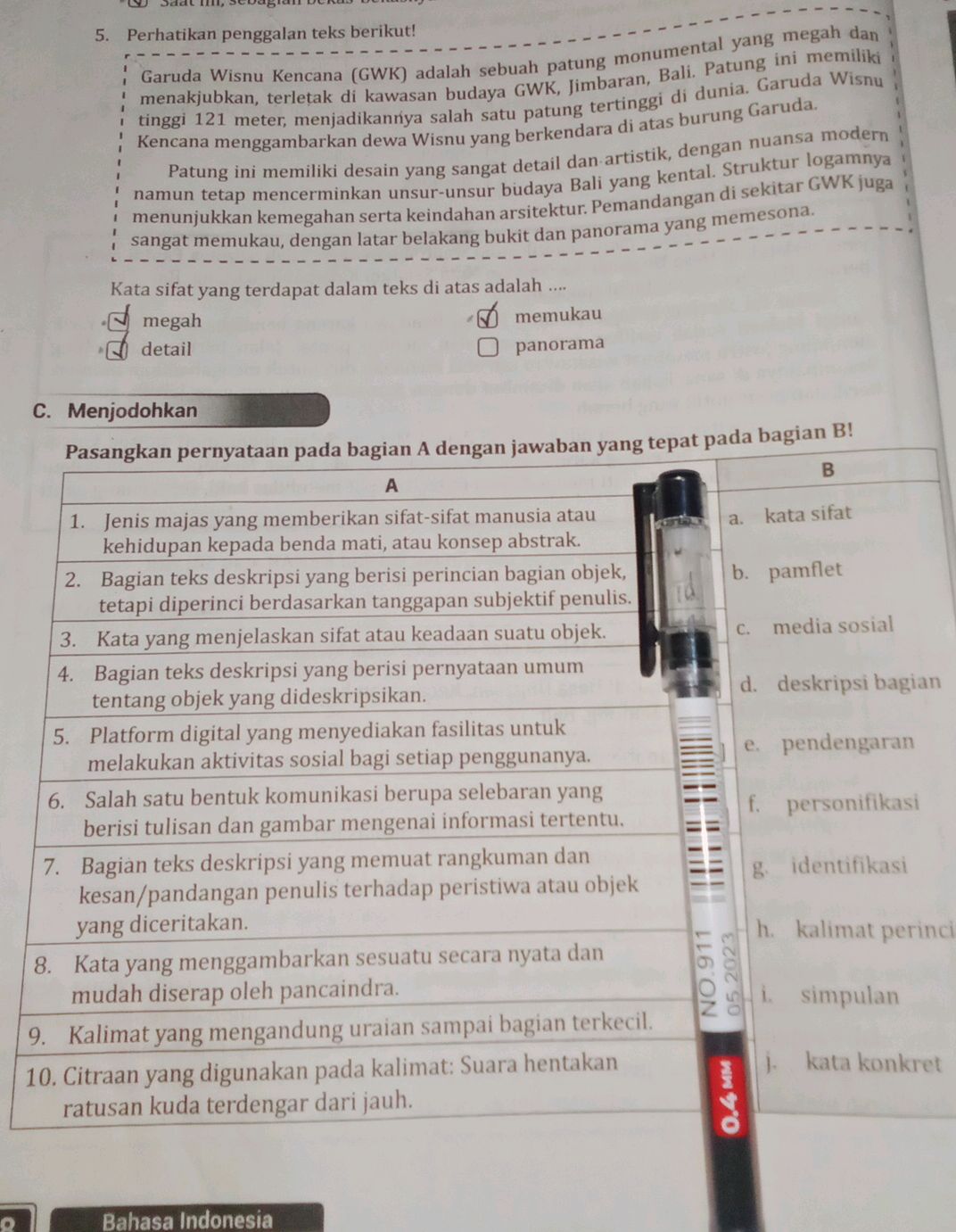 5. Perhatikan penggalan teks berikut! Garuda | StudyX