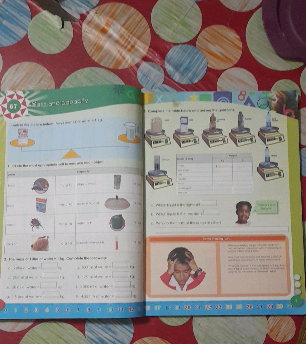 Mass and capacity Complete the table below | StudyX