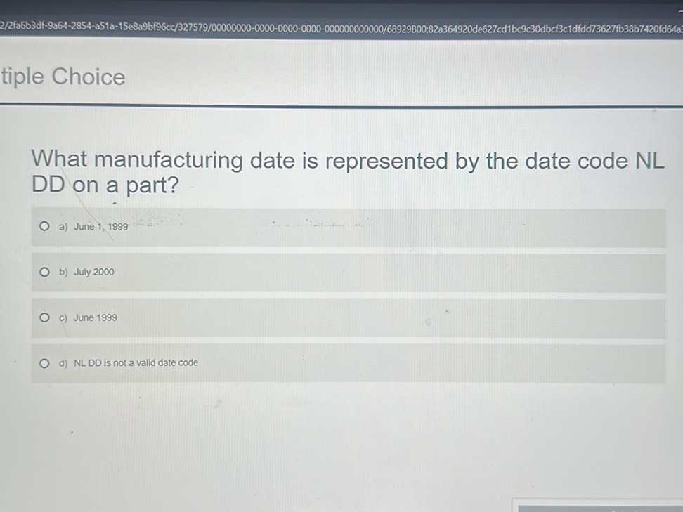 What manufacturing date is represented by