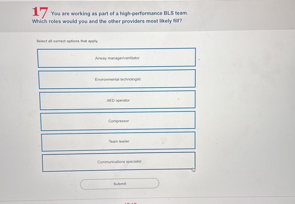 17 You are working as part of a | StudyX