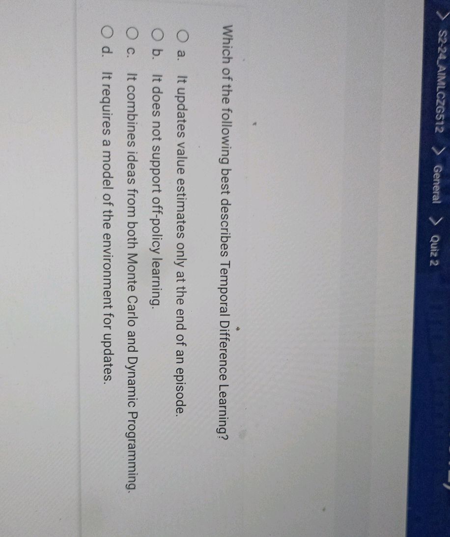 Which of the following best describes | StudyX