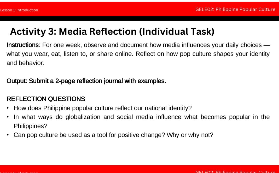 Lesson 1: Introduction GELE02: Philippine | StudyX