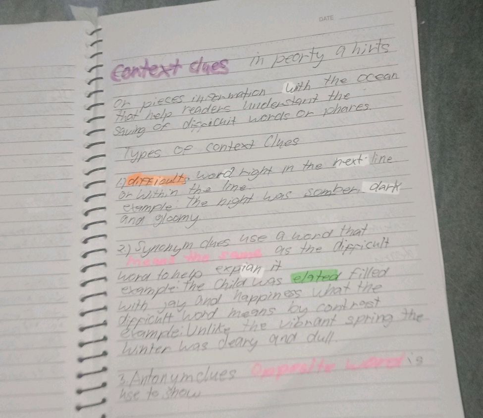 Context clues in peerty a hirts or pieces | StudyX