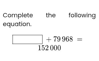 Complete the following equation. $ { } + | StudyX