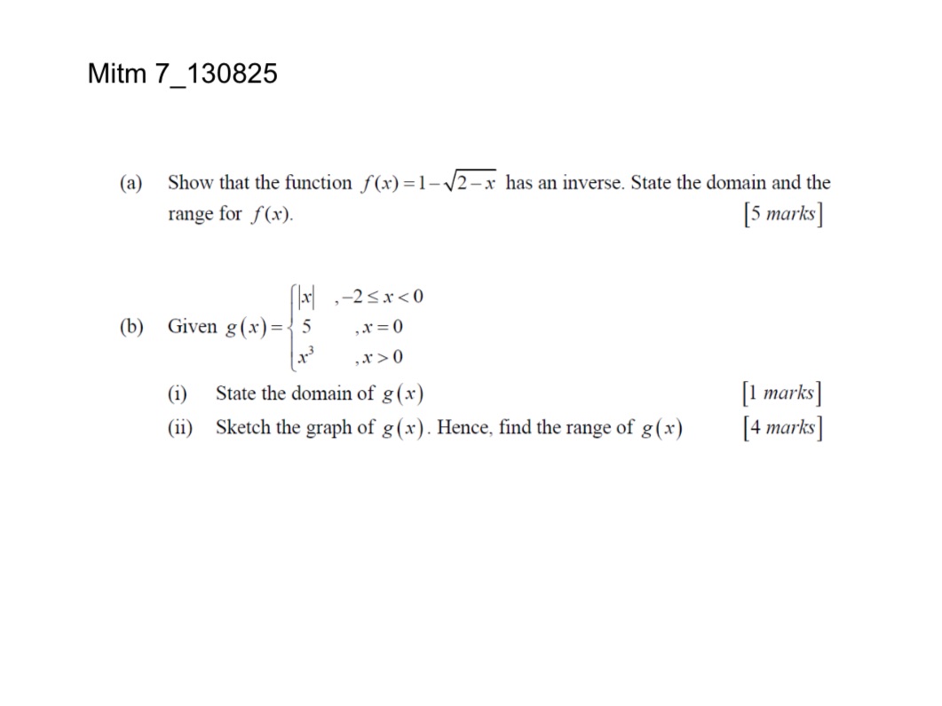 (a) Show that the function $f(x)=1- {2-x}$ | StudyX