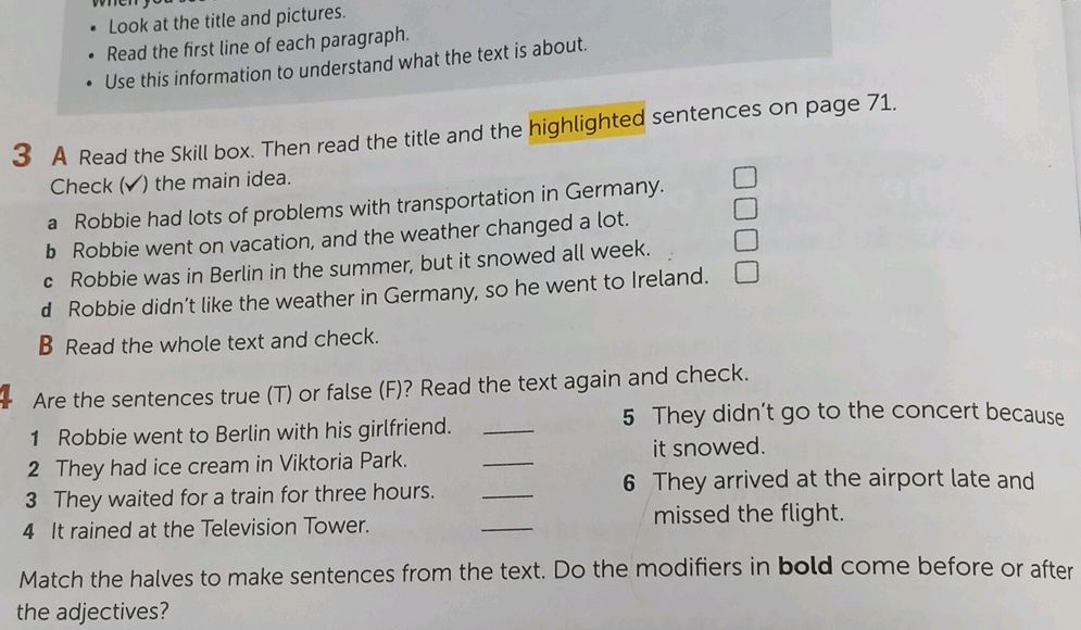 3 A Read the Skill box. Then read the title | StudyX