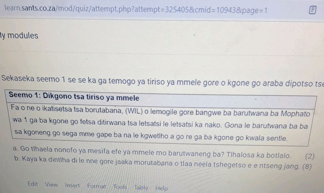 Seemo 1: Dikgono tsa tiriso ya mmele Fa o ne