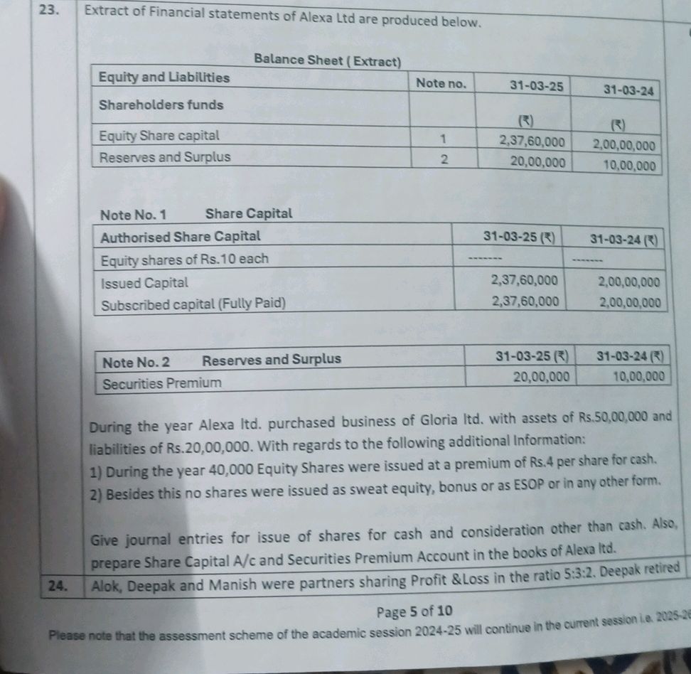 23. Extract of Financial statements of Alexa | StudyX