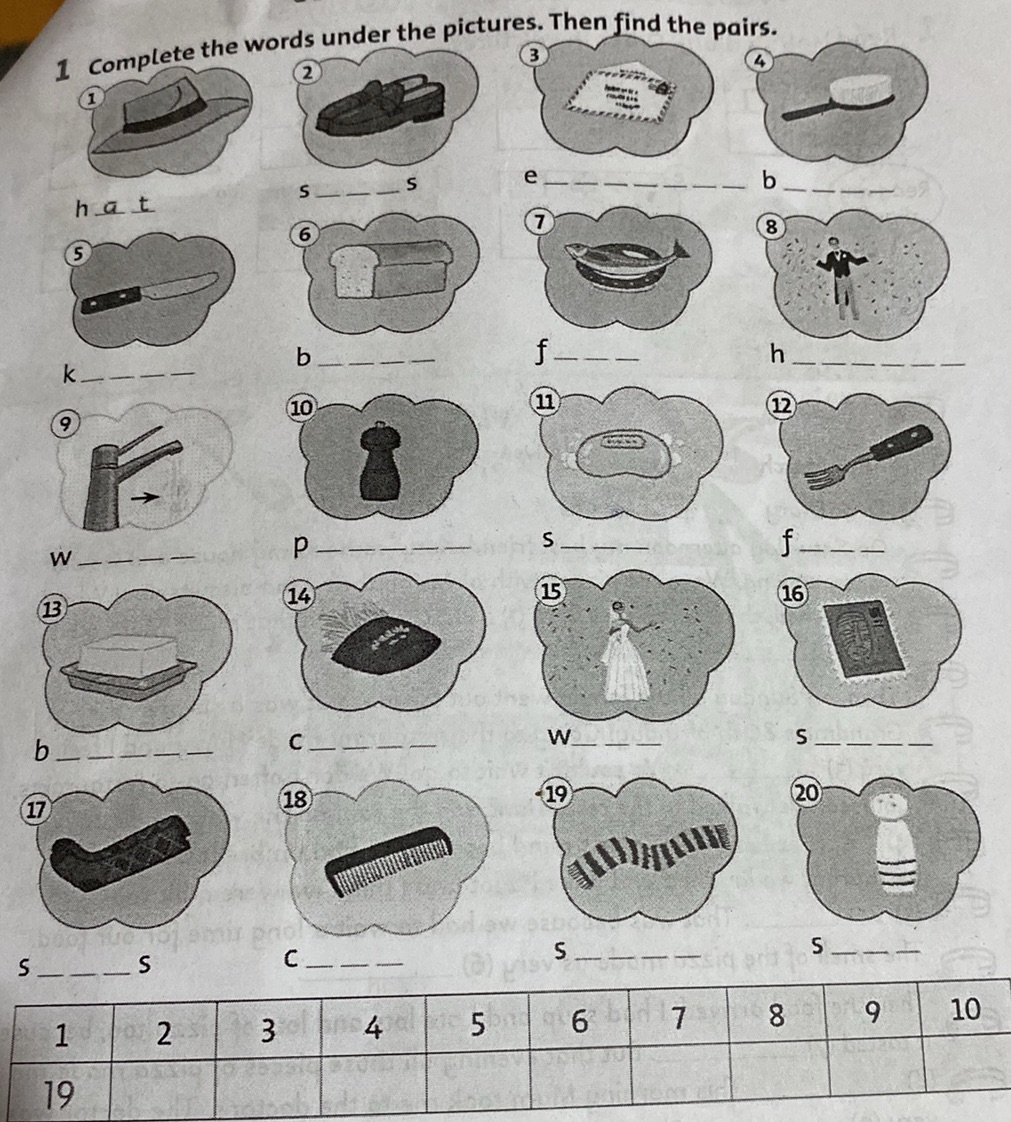 1 Complete the words under the pictures. | StudyX
