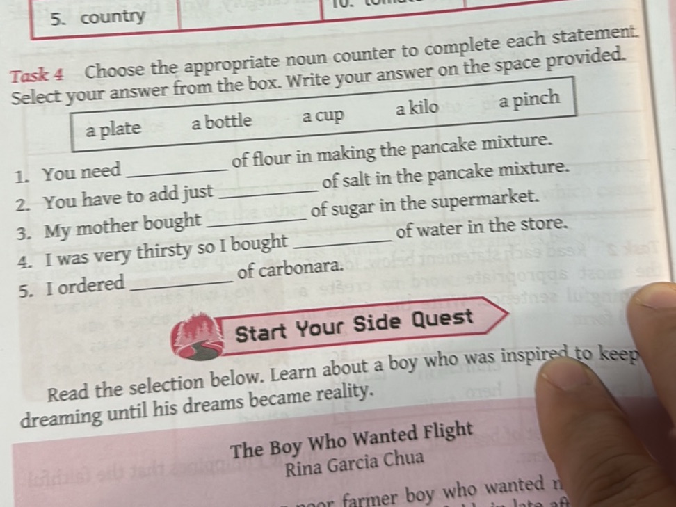 Task 4 Choose the appropriate noun counter | StudyX
