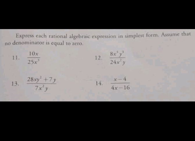 Express each rational algebraic expression | StudyX