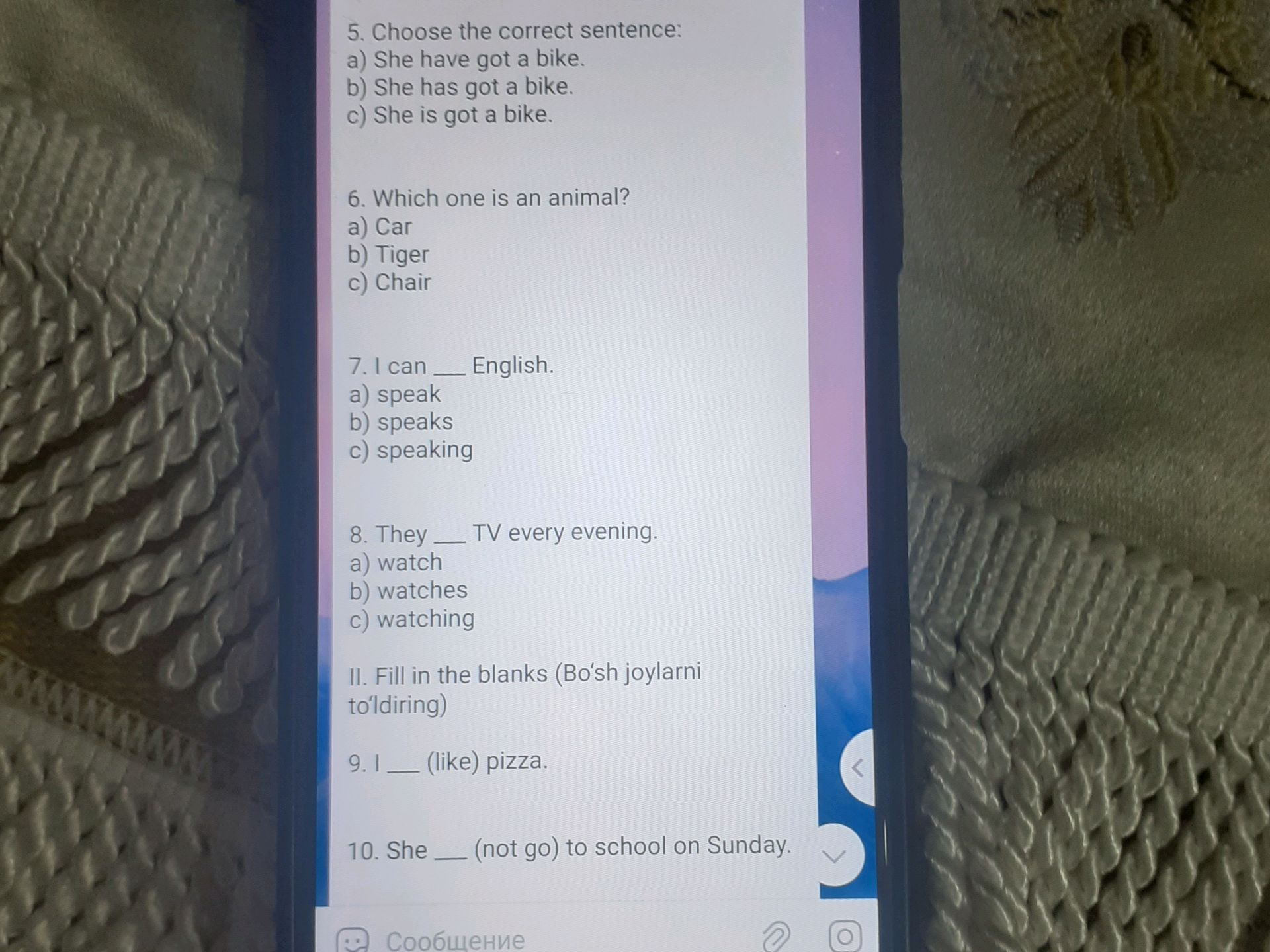 5. Choose the correct sentence: a) She have | StudyX